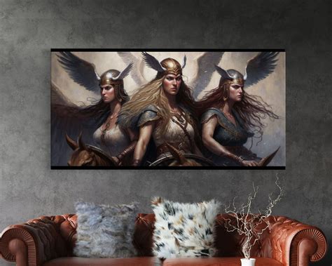 The Valkyries Norse Mythology Framed Canvas Print Norse Etsy