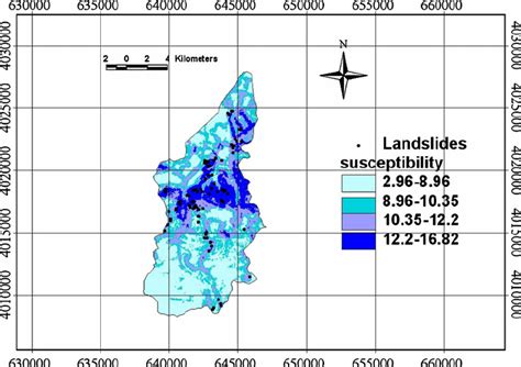 landslide susceptibility map produced from the frequency ratio model download scientific diagram