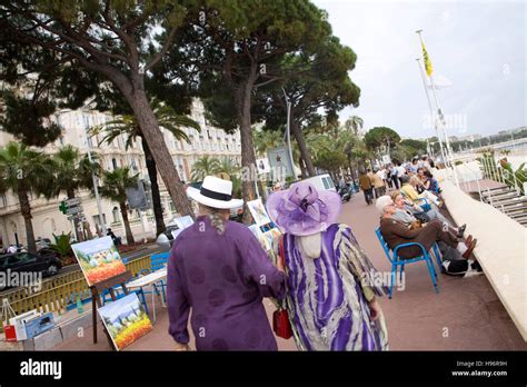 People Walking Across Boulevard De Croisette Painter Croisette