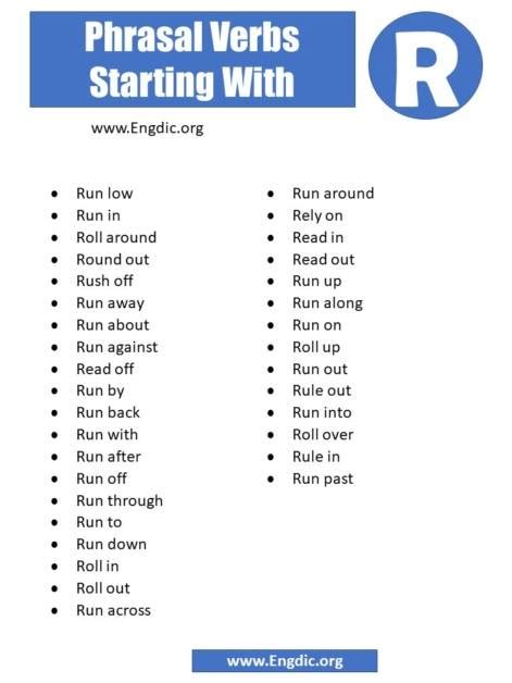 Verbs Beginning With R