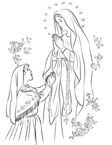 Madonna Di Lourdes Da Colorare