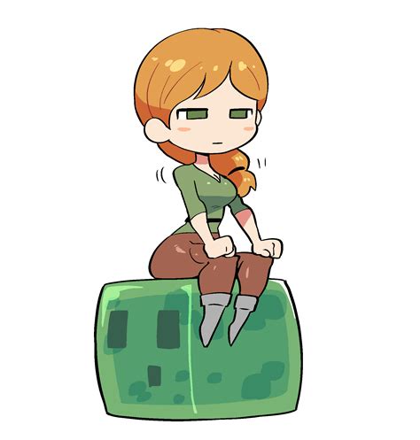 Alex And Slime Minecraft Drawn By Rariatto Ganguri Danbooru