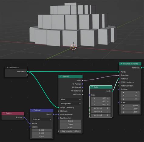 Raycast On Geometry Generated By Geo Nodes Blender Stack Exchange