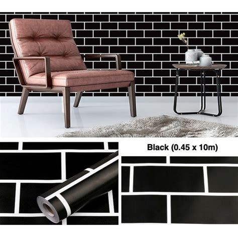 45CM X 10M Kertas Dinding Bata Wall Sticker White Brick Wallpaper