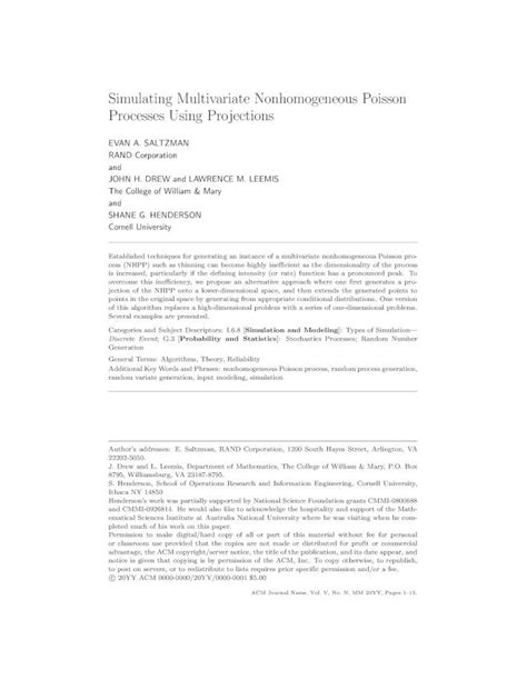 pdf simulating multivariate nonhomogeneous poisson processes using