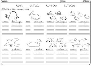 Para nuestros hijos lo mejor Ortografía un una unos unas
