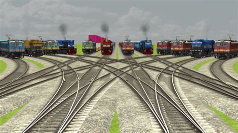12 TRAINS RUN BUMPY BRANCHED CURVE RAILROAD TRACKS Railworks 3