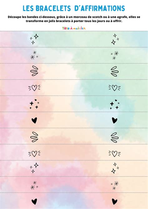Les bracelets d affirmations positives à imprimer