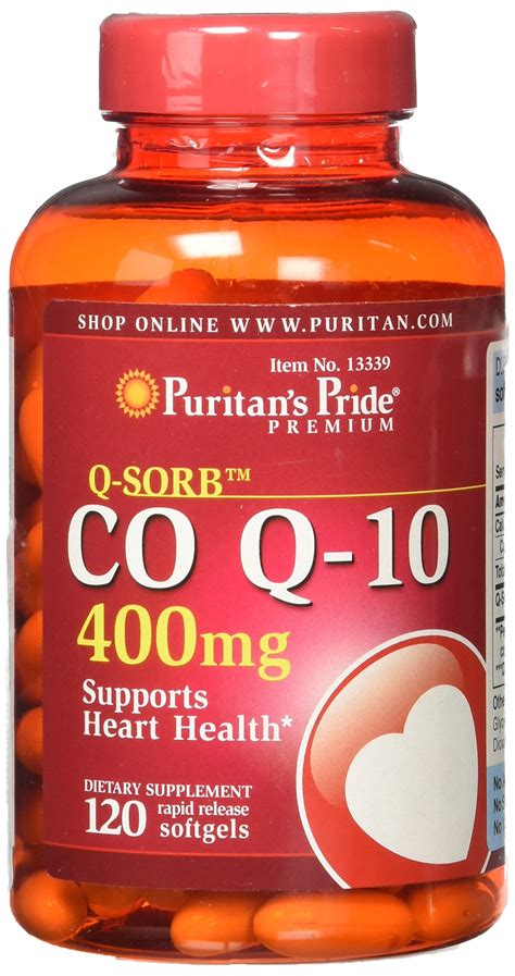 Puritan S Pride Q Sorb CoQ10 400mg 120 Count Premium Quality Supplement