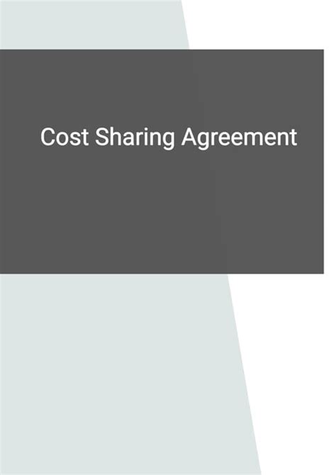 Cost Sharing Agreement Template