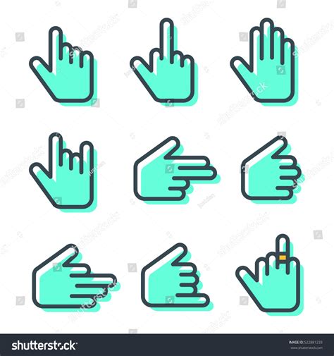 Hand Cursor Icons Pack Isolated Hand Cursor Royalty Free Stock