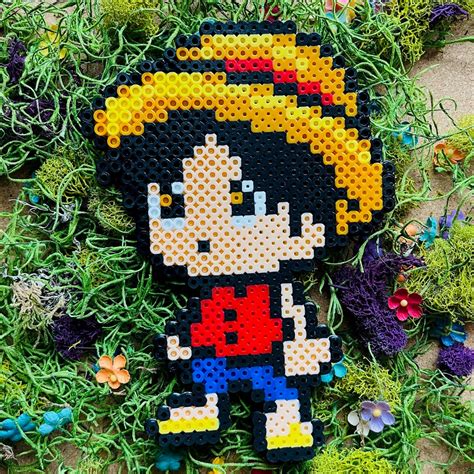 One Piece Monkey D Luffy Perler Bead Art Etsy