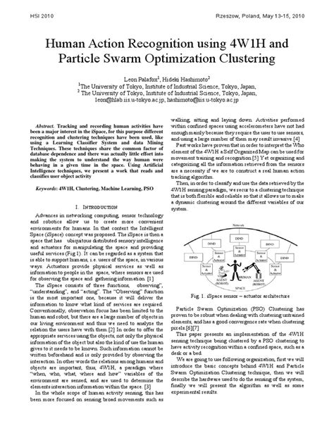 human action recognition using 4w1h and download free pdf cluster analysis information