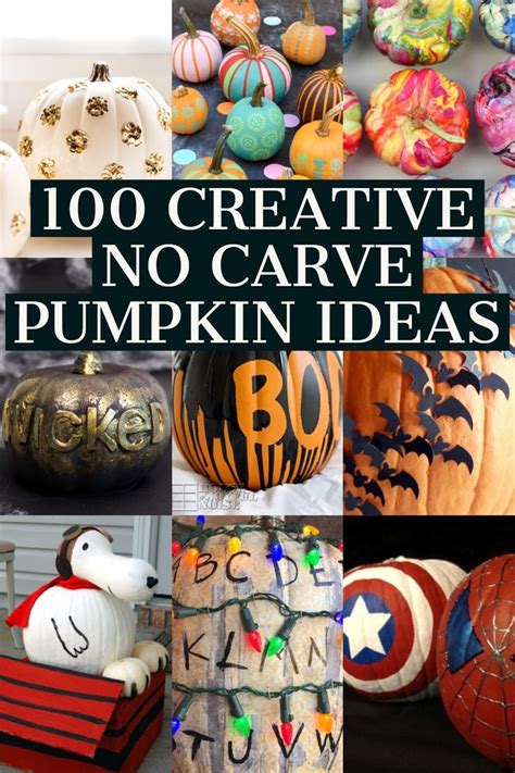 100 Creative No Carve Pumpkin Decorating Ideas No Carve Pumpkin