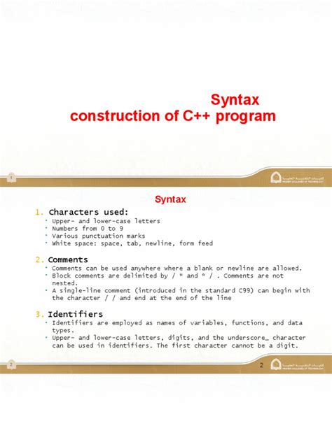 syntax construction of c program lo2 data types download free pdf variable computer