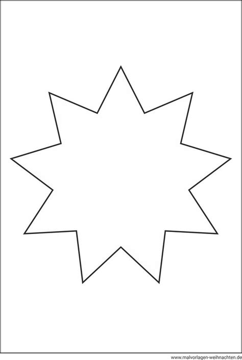 Einfacher Stern 9 Zacken Ausmalbild Ausdrucken