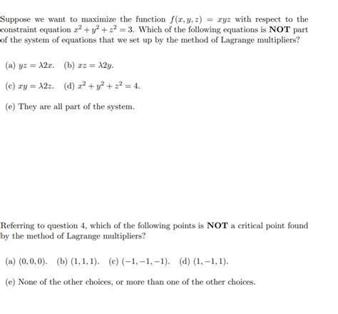 solved suppose we want to maximize the function f x y z