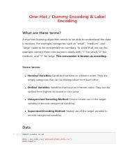 One Hot Encoding Label Encoding Pdf One Hot Dummy Encoding Label