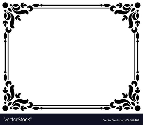 A Black And White Square Frame With Scrolls