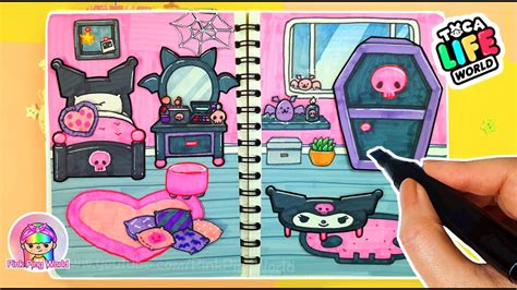 How To Draw Kuromi Bedroom In Toca Life World Paper Quiet Book Toca