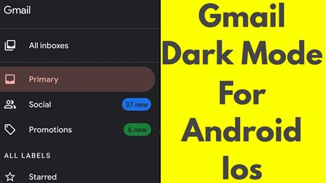 How To Enable Dark Mode On Gmail App For Android Ios Iphone YouTube