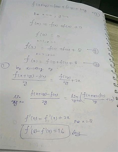 if f r rightarrow r is a differentiable and f x 2 y f x f 2 y 4 x y