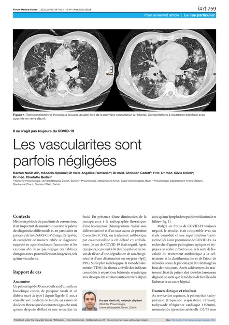 PDF Les vascularites sont parfois négligées