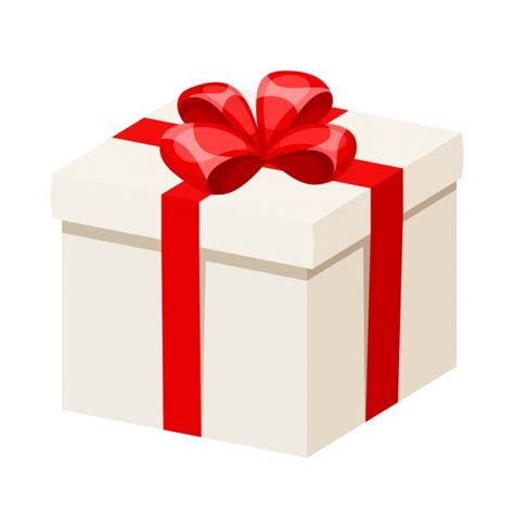 Red Gift Box With White Ribbon And Bow Vector Illustration Vector