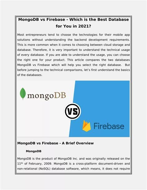 PPT MongoDB Vs Firebase Which Is The Best Database For You