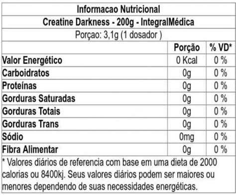 Creatine Creapure Darkness 200g Integral Médica