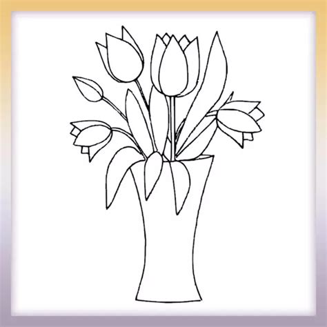 Florero Con Tulipanes Dibujoparacolorear Org