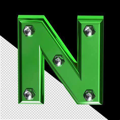 Símbolo verde parafusos letra n PSD Premium