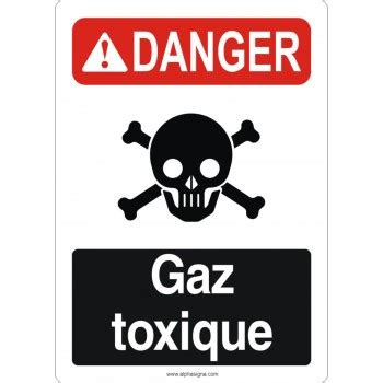 Affiche de sécurité aux normes OSHA ANSI DANGER gaz toxique