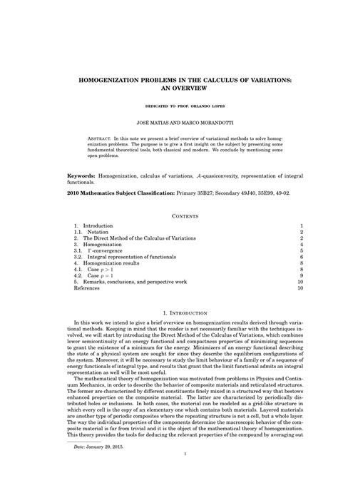 pdf homogenization problems in the calculus of variations an overview