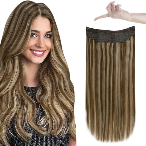 Easyouth Wire Hair Extensions Human Hair Fish Line Hair Extensions