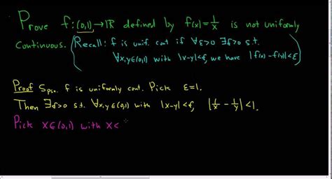 proof that f x 1 x is not uniformly continuous on 0 1 continuity maths exam calculus