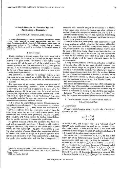 pdf a simple observer for nonlinear systems application to bioreactors