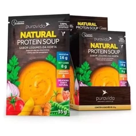 Sopa Pura Vida Natural Protein Legumes 10 Sachês De 35g Frete grátis