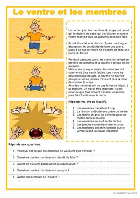117 Corps humain Français FLE fiches pedagogiques pdf doc
