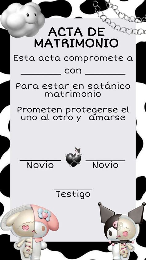 Actas De Matrimonio Sanrio Acta De Matrimonio Frases Para