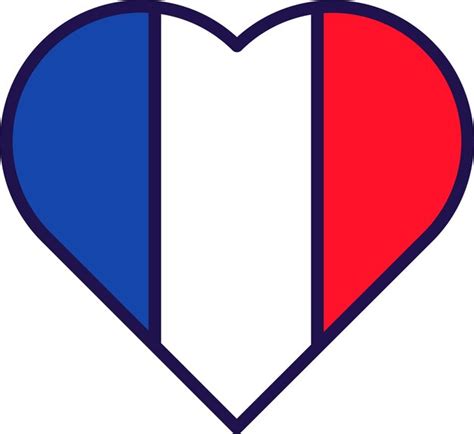 Premium Vector France Country Official Flag In Heart Form Vector