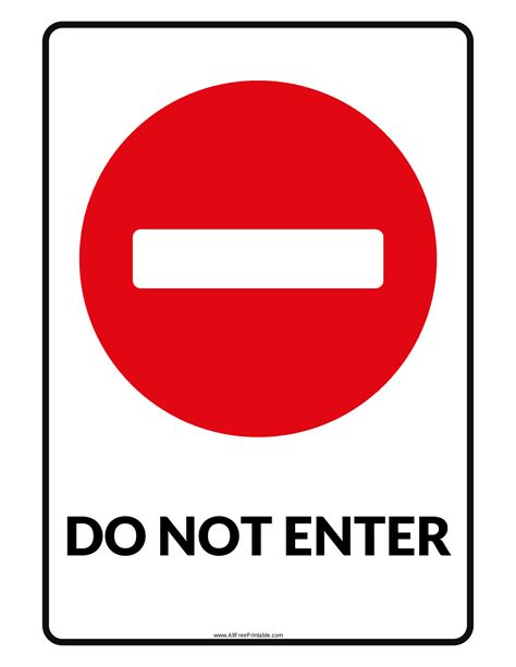 Free Printable No Entry Sign Free Printable