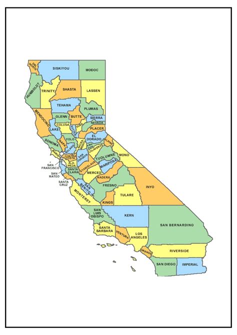 California County Map Map Of California Counties And Cities