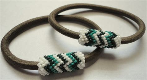 Native American Beaded Hair Ties Vintage Style By Melissatoade