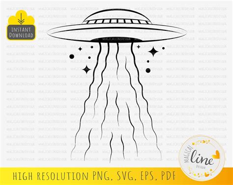 UFO Abduction Svg UFO Svg Ufo Vector Outer Space Clipart Space Ship