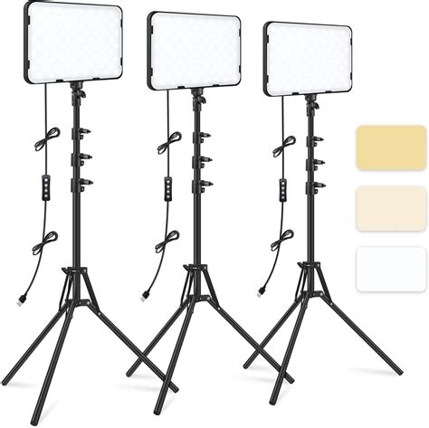 2 Packen LED Videolicht mit 63 Stativständer Obeamiu 2500 8500K