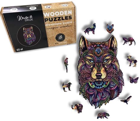 Puzzle Drewniane Dla Dzieci I Doros Ych Wilk Wolf Home Druk Sklep