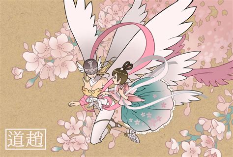 Yagami Hikari And Angewomon Digimon And More Drawn By Roseepdl