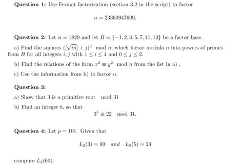 use fermat factorization section 3 2 in the script