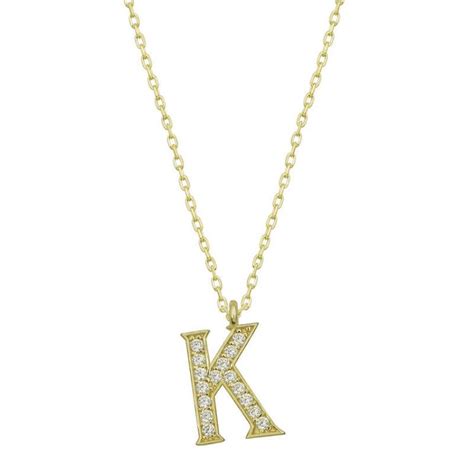 Gümüş Gold K Harfi Kadın Kolye Tekbirsilver